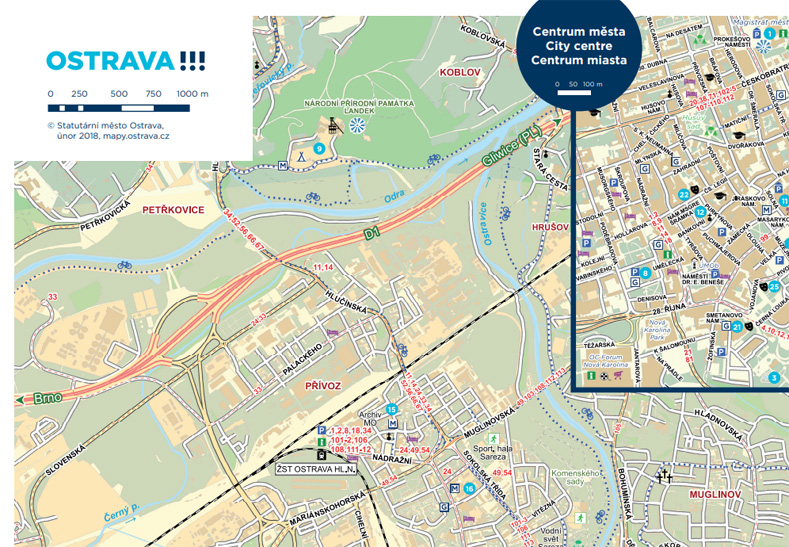 Mapa města Ostrava - Ostrava Judo Open